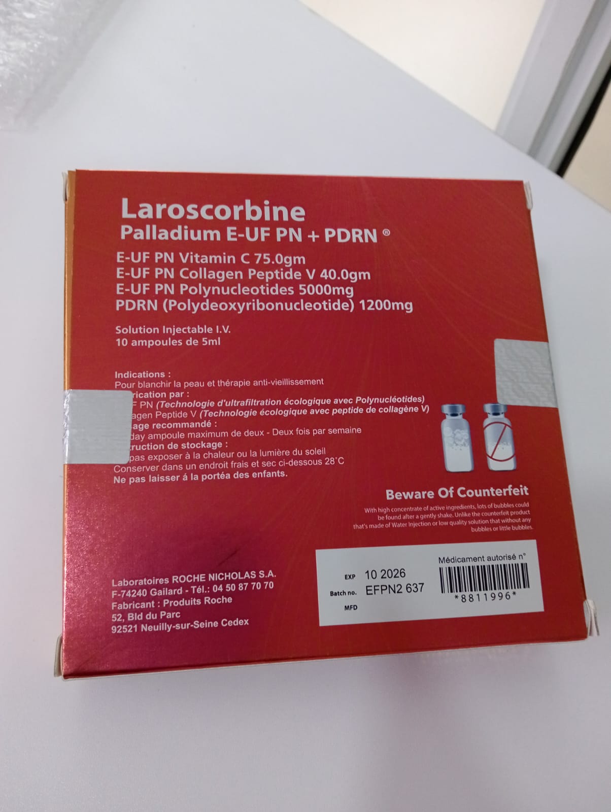 LAROSCORBINE PALLADIUM E-UF PN Vitamin C / Collagen Injection - Beauty ...