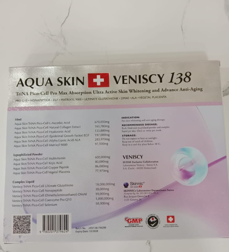 Aqua Skin Veniscy 138 Glutathione Injecion - Beauty Bites